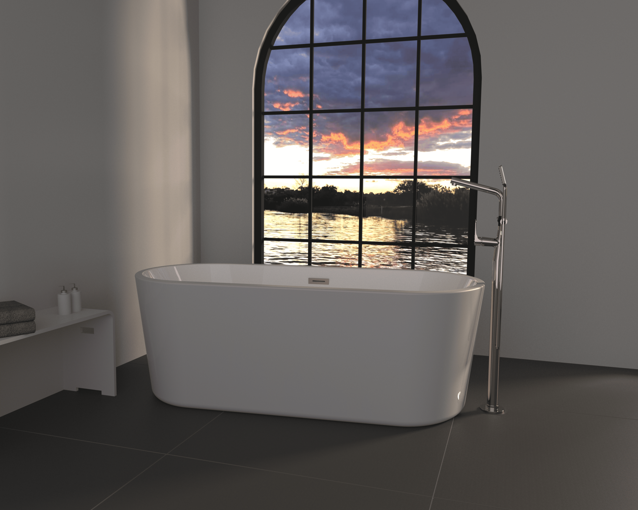 Cayman One Piece Free Standing Bath 1690*790*600mm - White