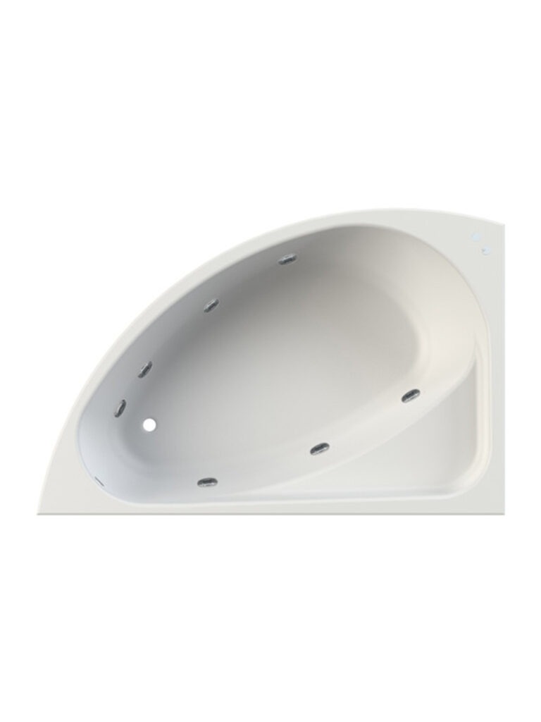 Queen Spa Bath White L/H Corner + 6 Jet Econo Chrome